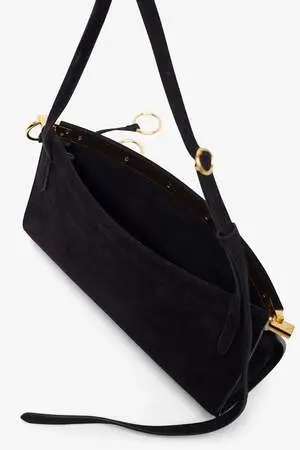 Alaïa Le Click Ew Small Suede Bag - Black