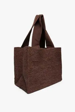 THE ROW Loretta Raffia Tote - Brown