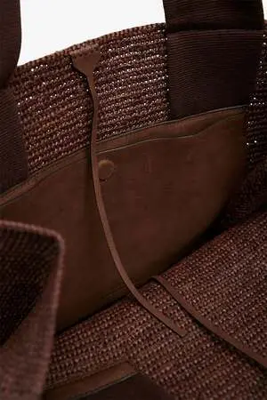 THE ROW Loretta Raffia Tote - Brown