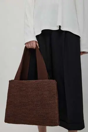 THE ROW Loretta Raffia Tote - Brown