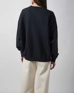 ANINE BING Miles Tiger Graphic Oversized Cotton Fleece Sweatshirt