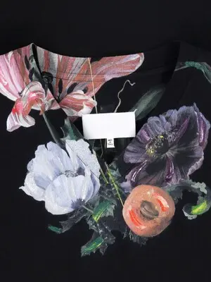 MAISON MARGIELA Printed Floral T-shirt - Black