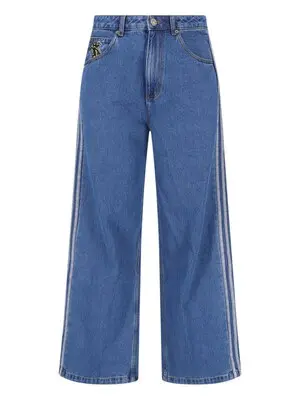 Adidas Wide-leg "firebird" Jeans - Blue