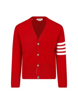 Thom Browne Thom Browne "4-Bar" Cashmere Cardigan Red