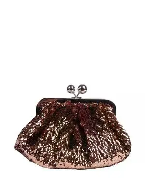 Max Mara Targa Sequin-embellished Shoulder Bag - Brown