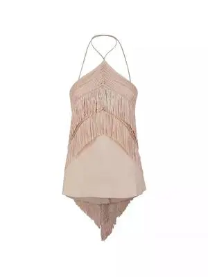 Andamane Reina Fringe-trimmed Blouse - Neutrals