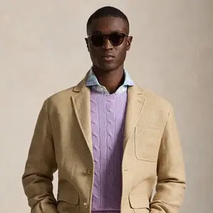 Ralph Lauren Tailored Fit Linen Hopsack Jacket - Tan