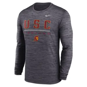 Nike Usc Sideline Velocity Dri-fit Long Sleeve College T-shirt - Black