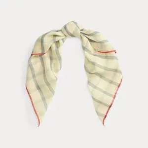 Ralph Lauren Striped Cotton Square Scarf - Blue Note