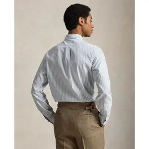 Ralph Lauren Custom Fit Striped Woven Shirt - Cream Blue Multi