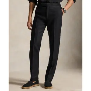 Ralph Lauren Linen Flat-front Trousers - Black