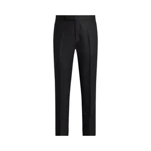 Ralph Lauren Linen Flat-front Trousers - Black