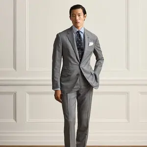 Ralph Lauren Kent Hand-tailored Sharkskin Suit - Medium Grey