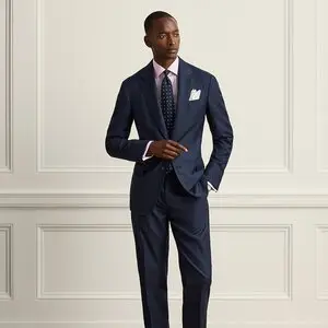 Ralph Lauren Kent Hand-tailored Sharkskin Suit - Navy