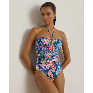 Ralph Lauren Paisley Ring-front Bandeau One-piece