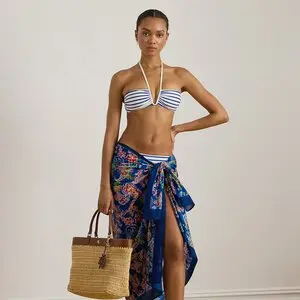 Ralph Lauren Paisley Cotton Voile Wrap Skirt Cover-up - Multi