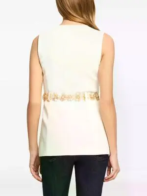Cinq À Sept Embellished Belted Vest - Neutrals