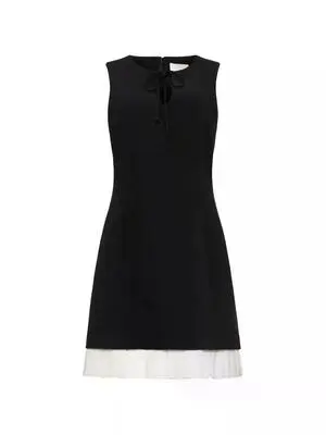 Cinq À Sept Deidra Pleated-hem Tie-neck Dress - Black