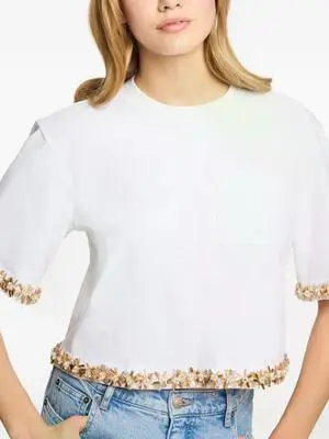 Cinq À Sept Floral-embellished T-shirt - White