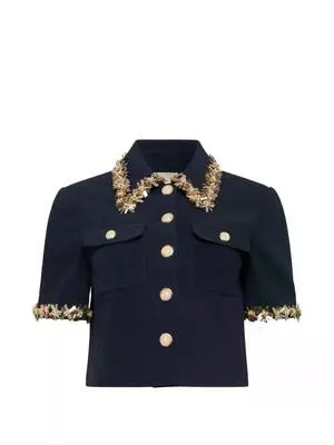 Cinq À Sept Sunflare Aanya Cropped Jacket - Blue