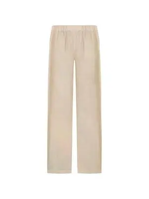 120% Lino Wide-leg Linen Trousers - Neutrals