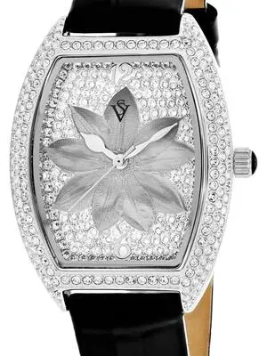 CHRISTIAN VAN SANT Lotus Crystal 36mm Quartz Watch - Silver