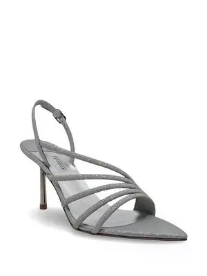 LE SILLA Glitter-detail Strappy Heeled Sandals - Silver