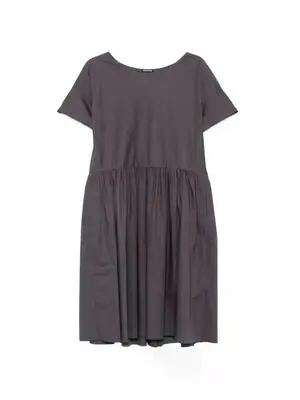 SUSANNE BOMMER Gathered-waist Short-sleeve Dress - Grey