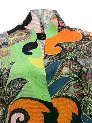 Etro Paisley-print Fringed-edge Cardigan - Green