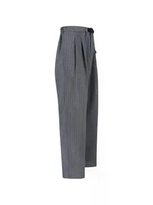 WHITE SAND Belted Trousers - Grey