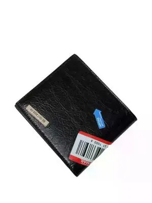 Balenciaga Stamp-print Crinkled-leather Wallet