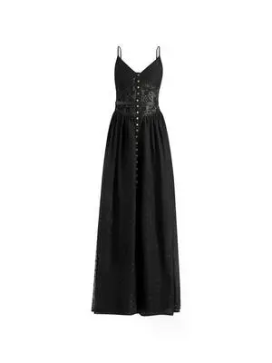 Manière De Voir Lace Corset Maxi Dress - Black