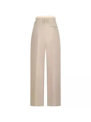 Magda Butrym Crochet-trim Wide-leg Trousers - Neutrals
