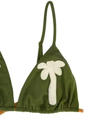 Johanna Ortiz Palms At Sunrise Bikini Top - Green