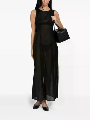 AMOMENTO Pintuck Sheer Dress