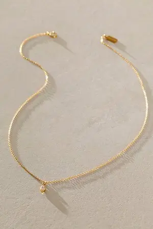 SET & STONES Marquise Birthstone Charm Necklace - April