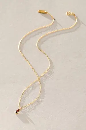 SET & STONES Marquise Birthstone Charm Necklace - Jan