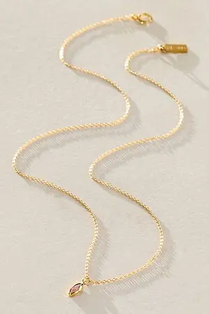 SET & STONES Marquise Birthstone Charm Necklace - Oct