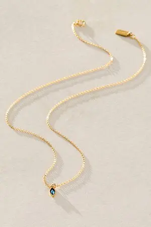SET & STONES Marquise Birthstone Charm Necklace - Sept
