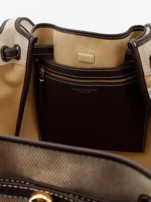 Tory Burch Romy Canvas Tote - Beige