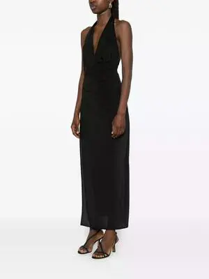 RAME Halterneck Ruched Midi Dress