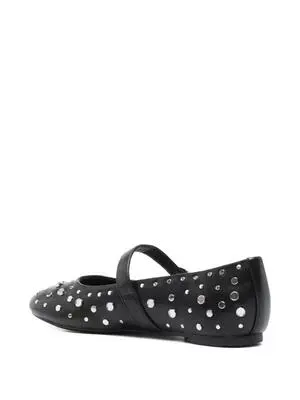 TAMARIS Stud-embellished Leather Ballet Flats