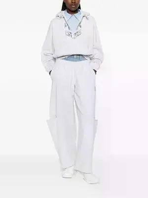 Alexander Wang Logo-print Cropped Hoodie - Grey