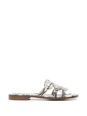 PEDRO MIRALLES Snake-effect Cut-out Sandals - Neutrals