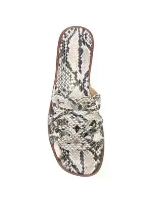 PEDRO MIRALLES Snake-effect Cut-out Sandals