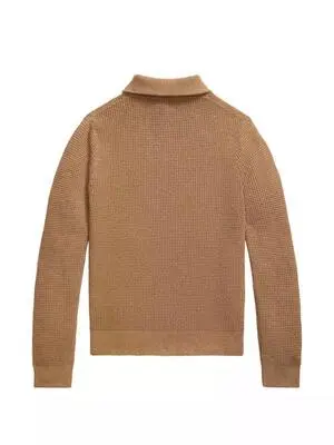 Polo Ralph Lauren Waffle-knit Quarter-zip Sweater - Brown