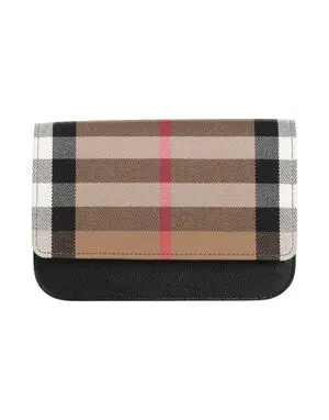 Burberry Clutch With Signature Print And Detachable Strap - Beige