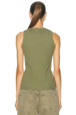 Balmain Small Paris Embroidered Jersey Tank Top - Vert