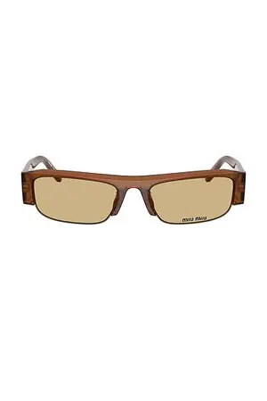 Miu Miu Rectangular Sunglasses - Brown