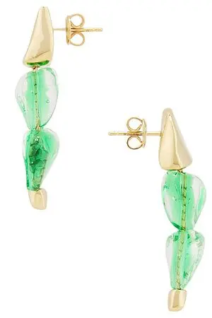 Bottega Veneta Gold-tone Drop Earrings With Crystal Embellishments